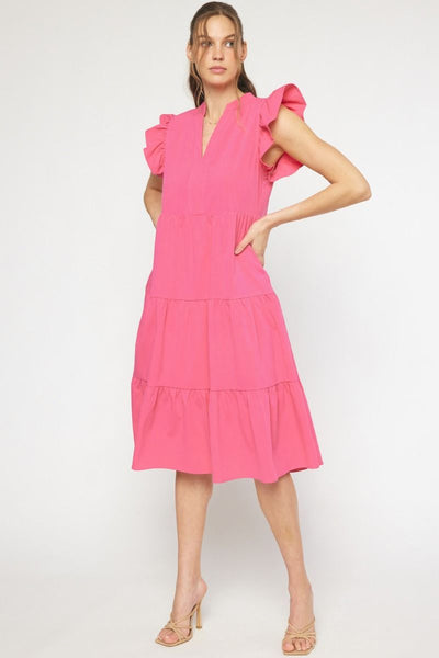 Entro Usa Ruffled Tiered Pocket Midi Dress – Violet Skye Boutique